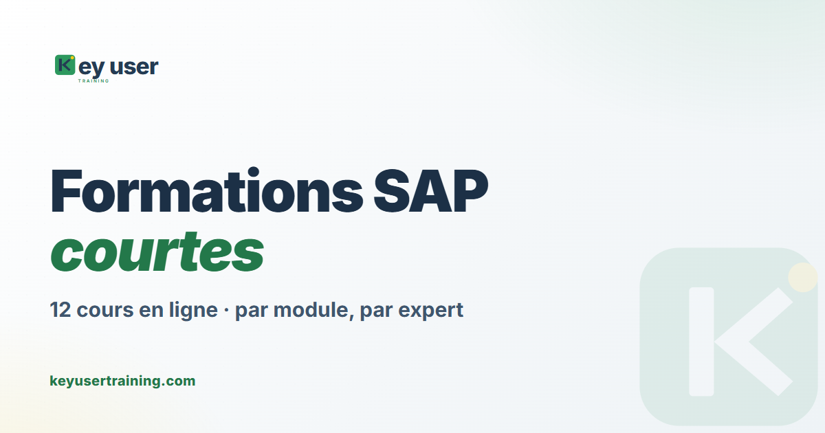12 Online SAP Courses, €19 to 297 | Key User Training