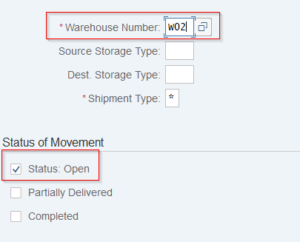 Searching for the storage section in SAP WM - SAP Training and Coaching