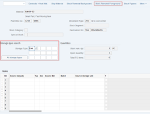 Searching for the storage section in SAP WM - SAP Training and Coaching