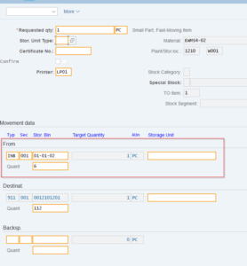 Searching for the storage section in SAP WM - SAP Training and Coaching
