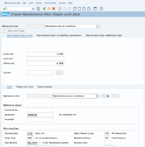 SAP PM - Preventive maintenance